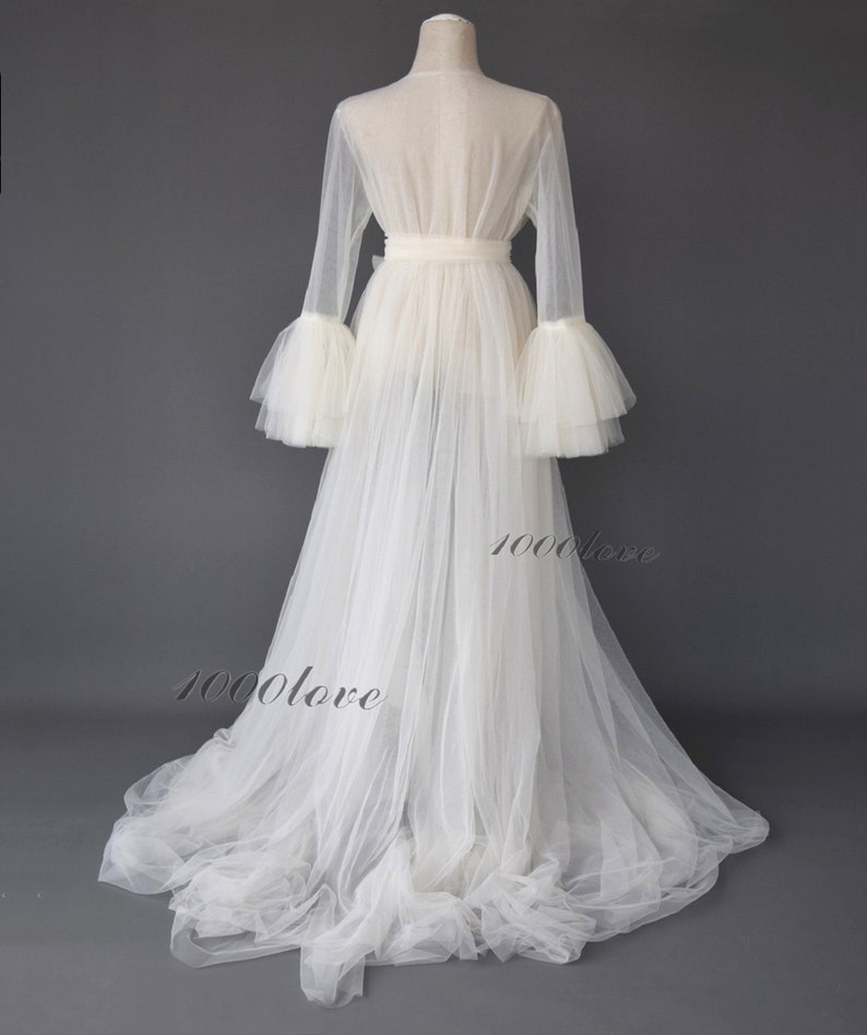 Custom Sheer Tulle Dress Formal Evening Dresses,long Sleeves Photo ...