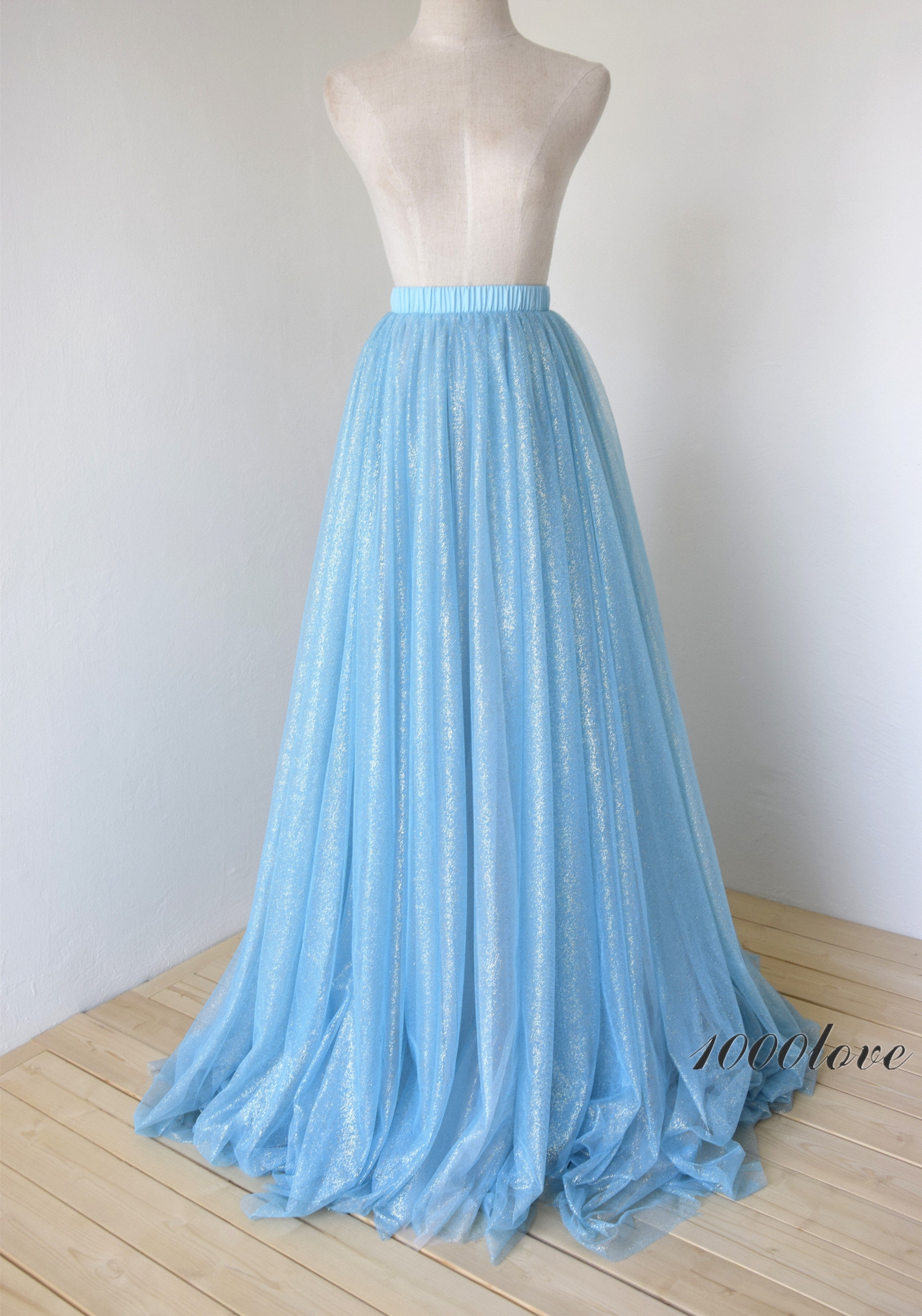 Sparkle Long Maxi Tulle Train Skirt Shimmering Bridesmaid - Etsy