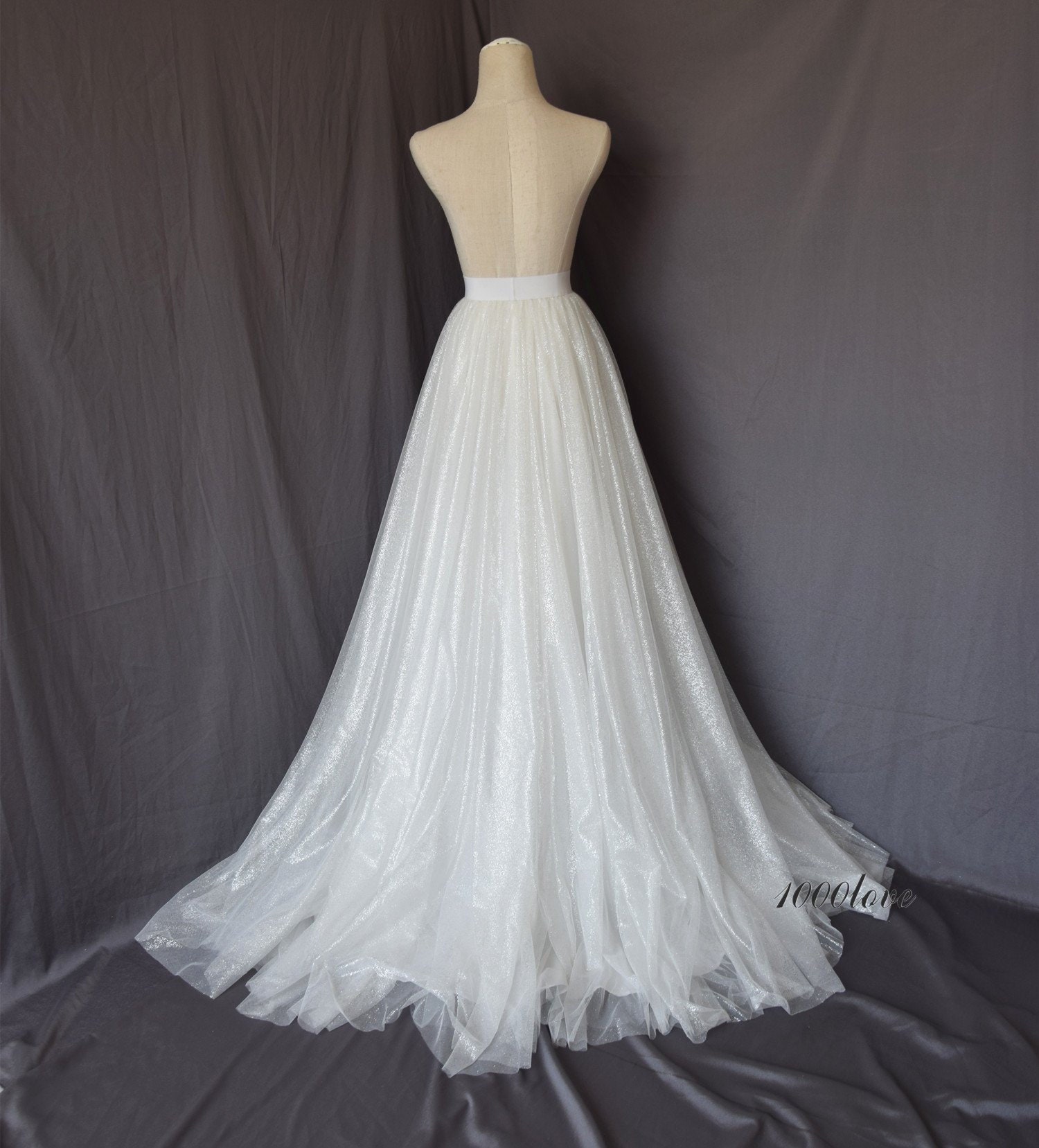 Sparkle Long Maxi Tulle Train Skirt, Shimmering Bridesmaid Dress ...