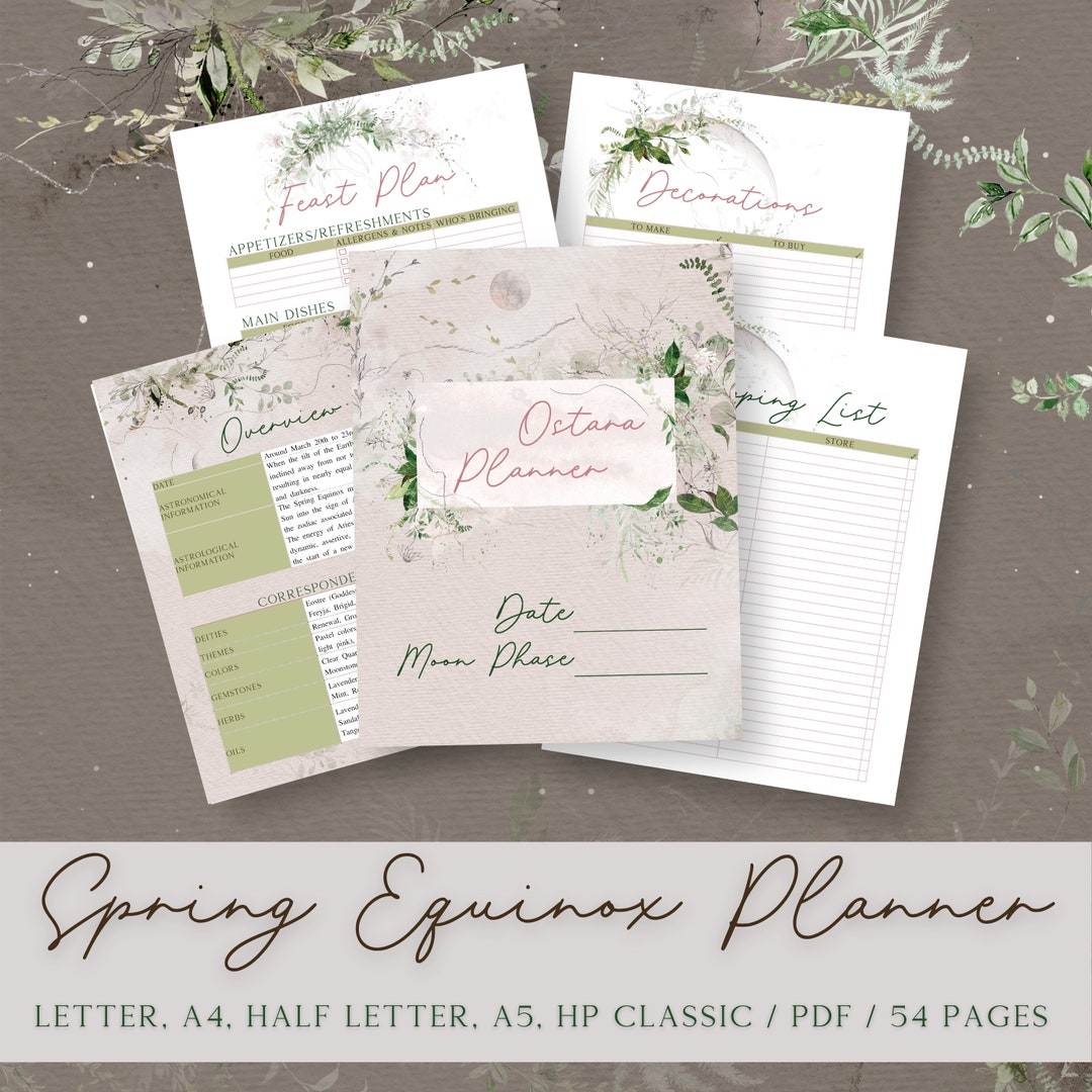 Printable Pagan Witchy Ostara Planner – Eostre/spring Equinox Undated ...