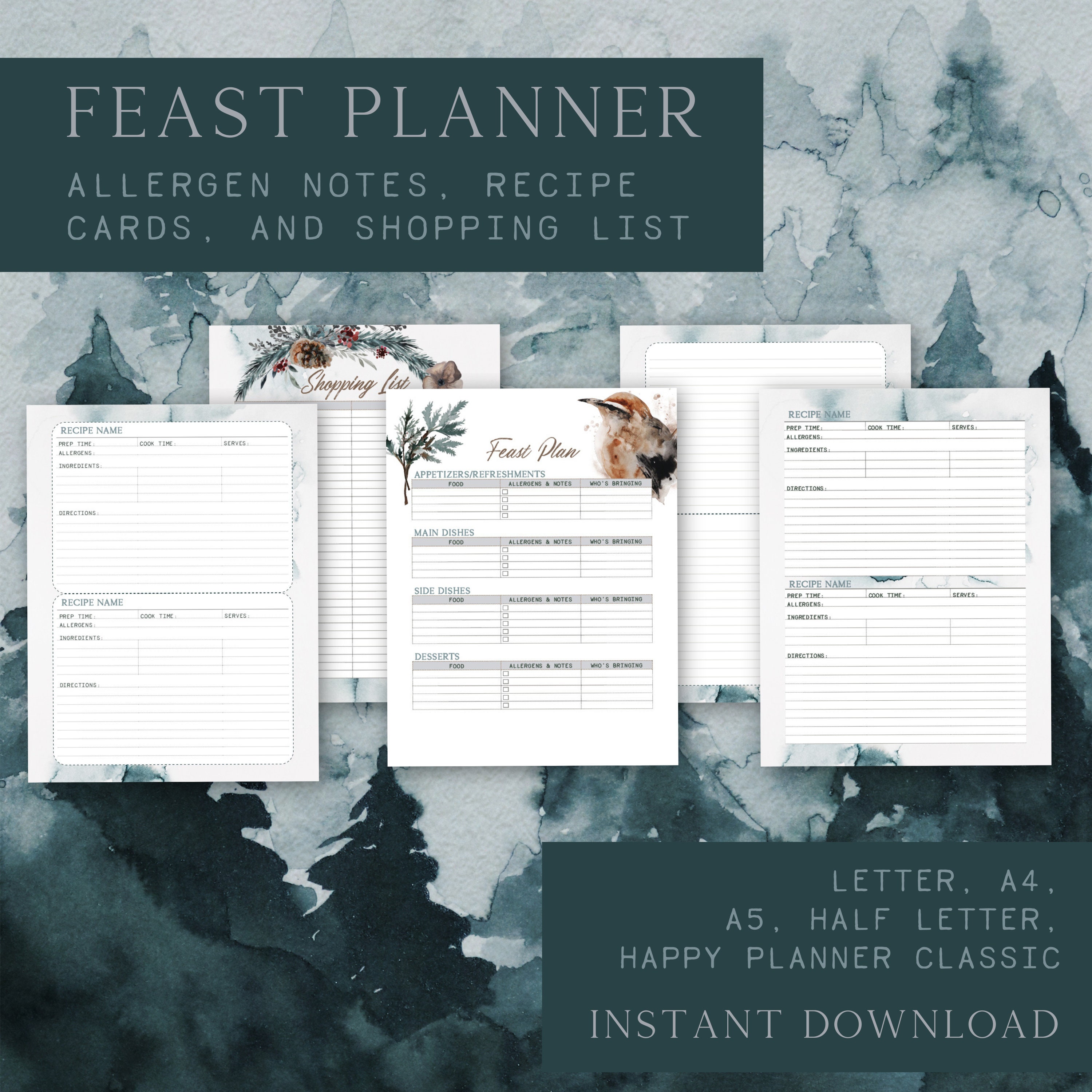 Printable Pagan Witchy Yule Planner – Midwinter/winter Solstice Undated ...