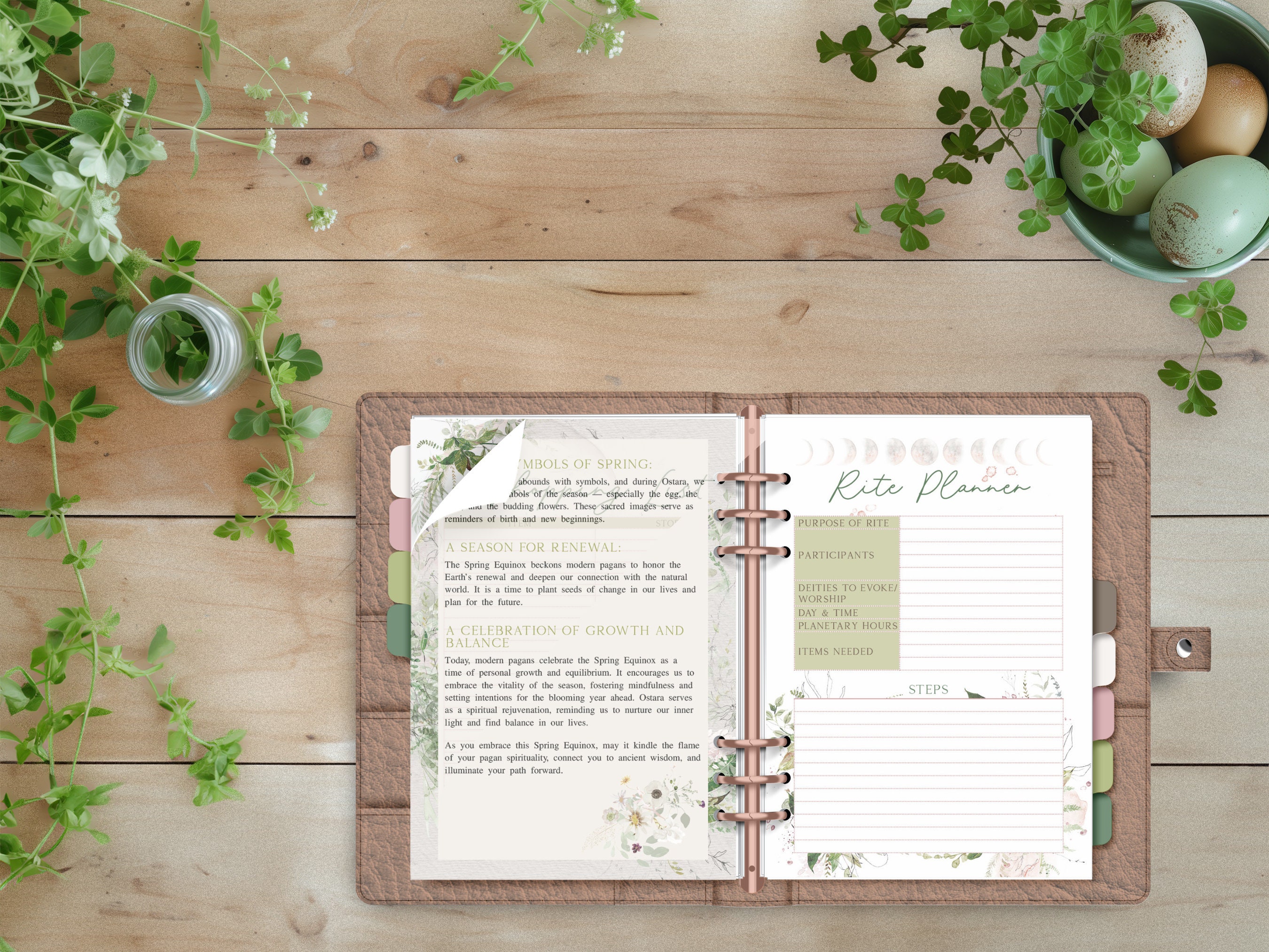 Printable Pagan Witchy Ostara Planner – Eostre/spring Equinox Undated ...