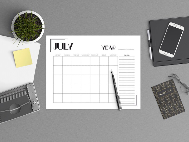 Art Deco Monthly Calendars - Etsy