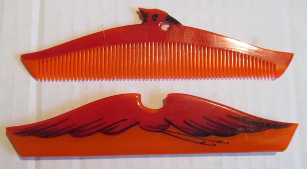 Antique Art Nouveau Folding Pocket Comb Celluloid With Eagle - Etsy