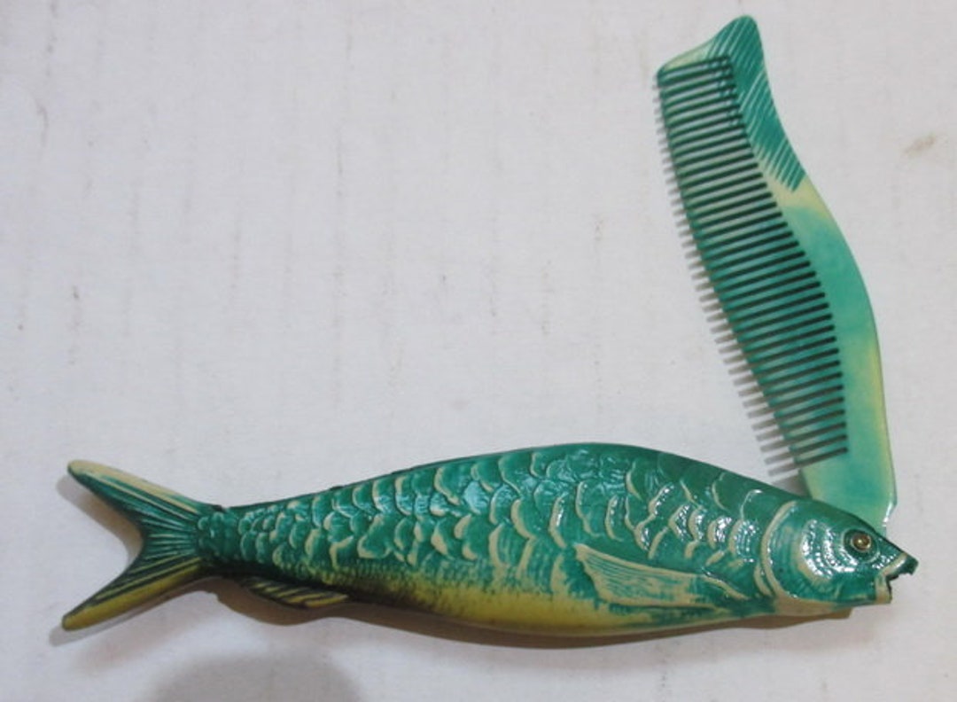 Antique Art Deco Folding Pocket Comb Celluloid Depicting a Fish - Etsy