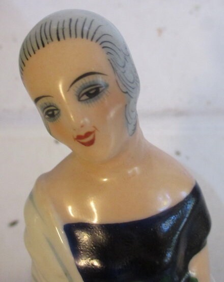 Art Deco Porcelain Inkwell Art Deco Lady Etling SEGB - Etsy