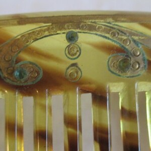Antique Art Deco Celluloid Hair Comb Leaves Decoration - Etsy