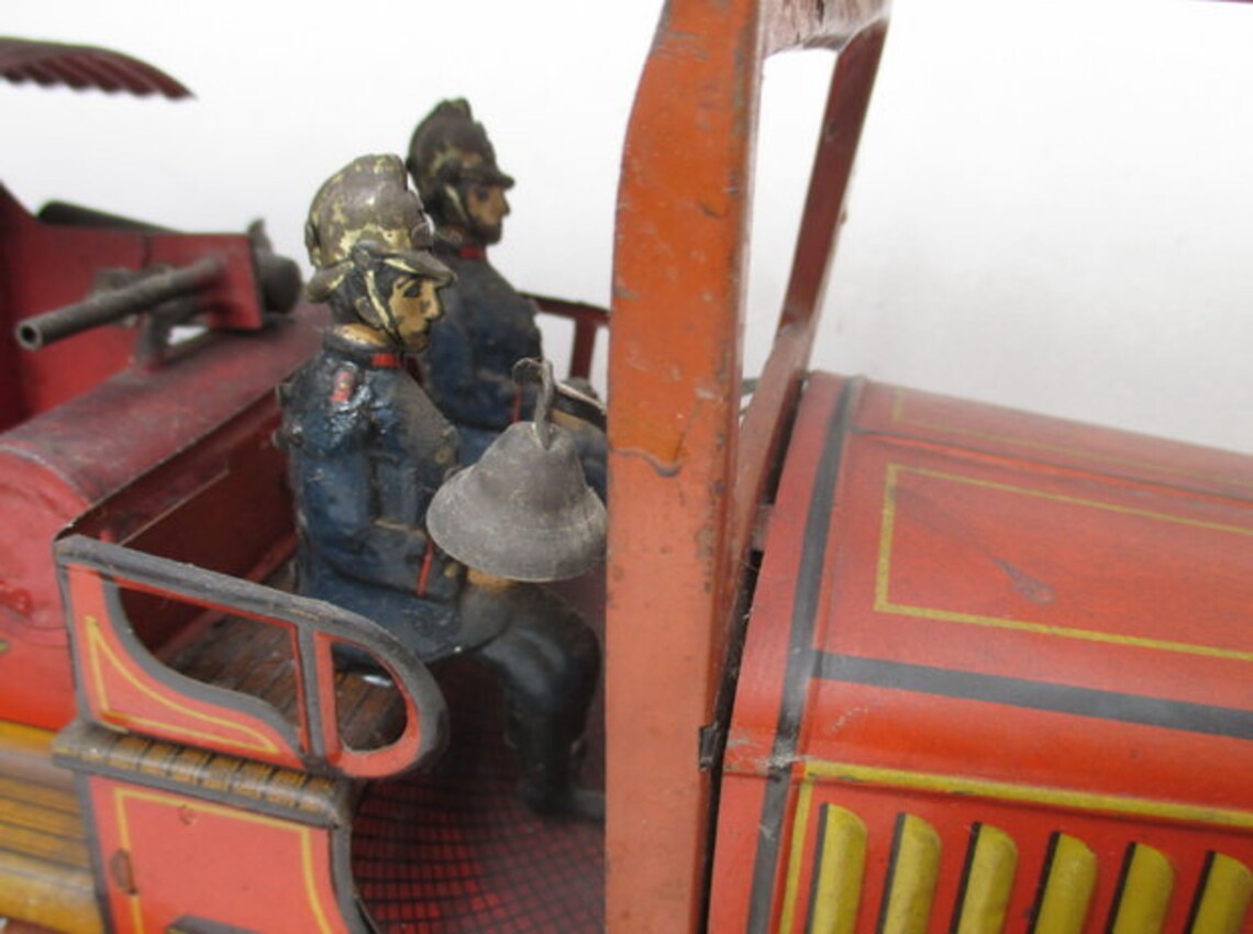 Antique Tin Toy Fire Truck Gunthermann, Germany BIG SIZE and Waterpump ...