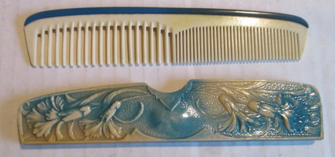 Antique Art Nouveau Folding Pocket Comb Celluloid With Beautiful ...