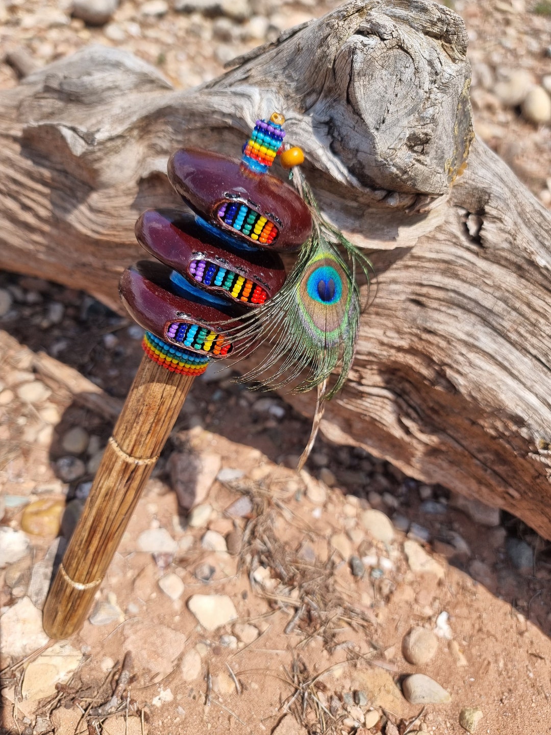 Rainbow Rattle Maraca Chakras Peacock - Etsy
