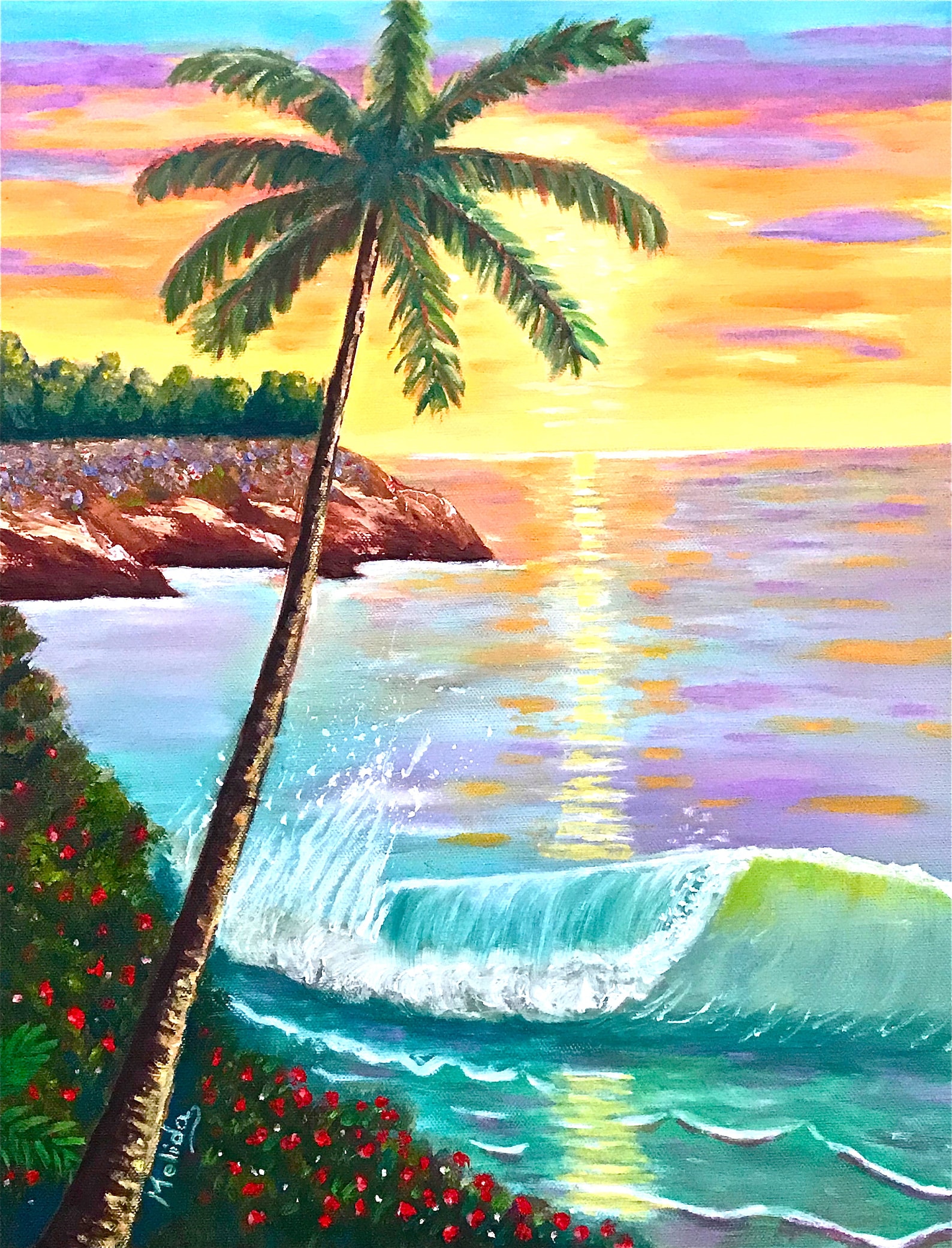Maui Sunset Painting, Hawaii Painting, Hawaii Beach, Beach Painting ...