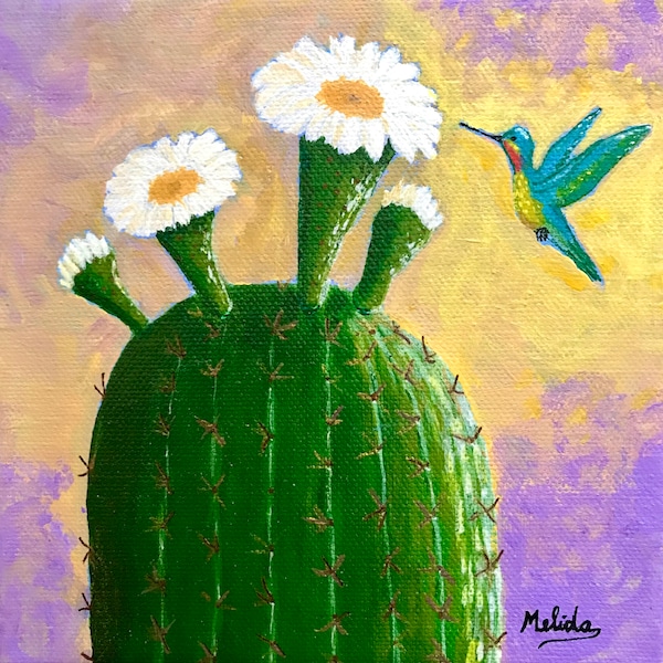 Desert Hummingbird Painting - Etsy