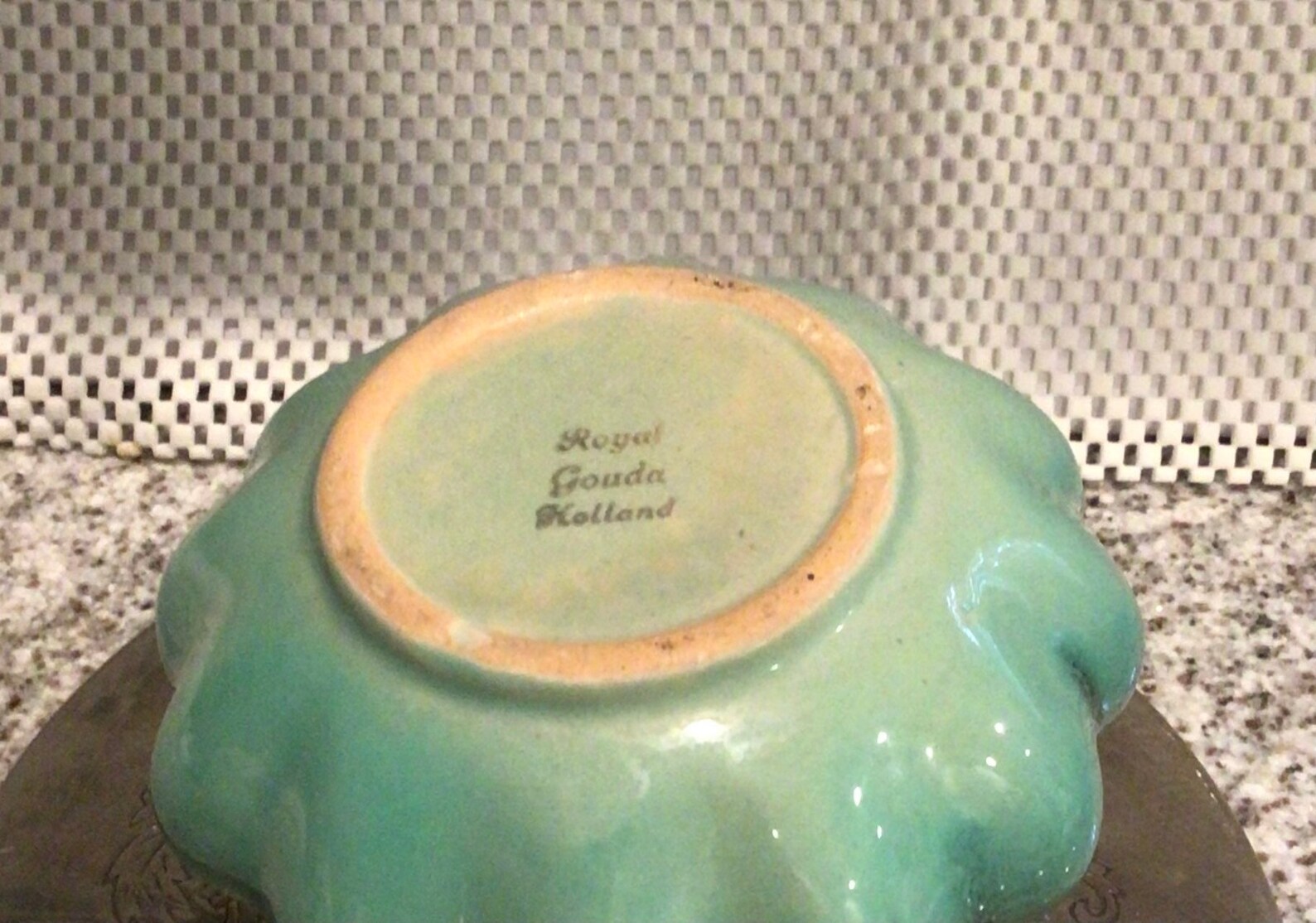 Vintage Royal Gouda Holland Sea Green & Black Art Pottery Pitcher - Etsy