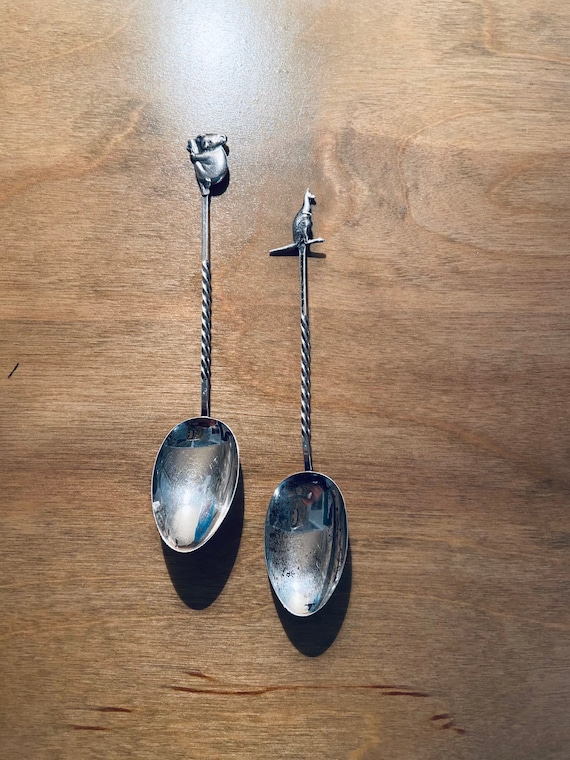 Koala and Kangaroo Vintage Sterling Demitasse Spoons - Etsy