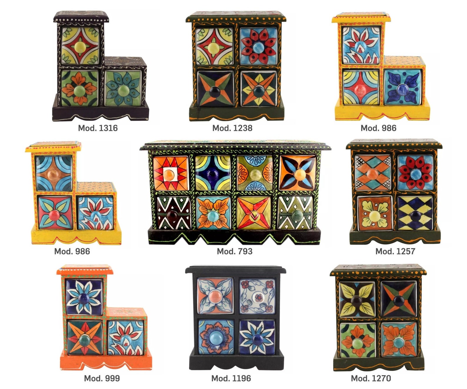 Indian Spice Rack With Ceramic Drawers - Etsy