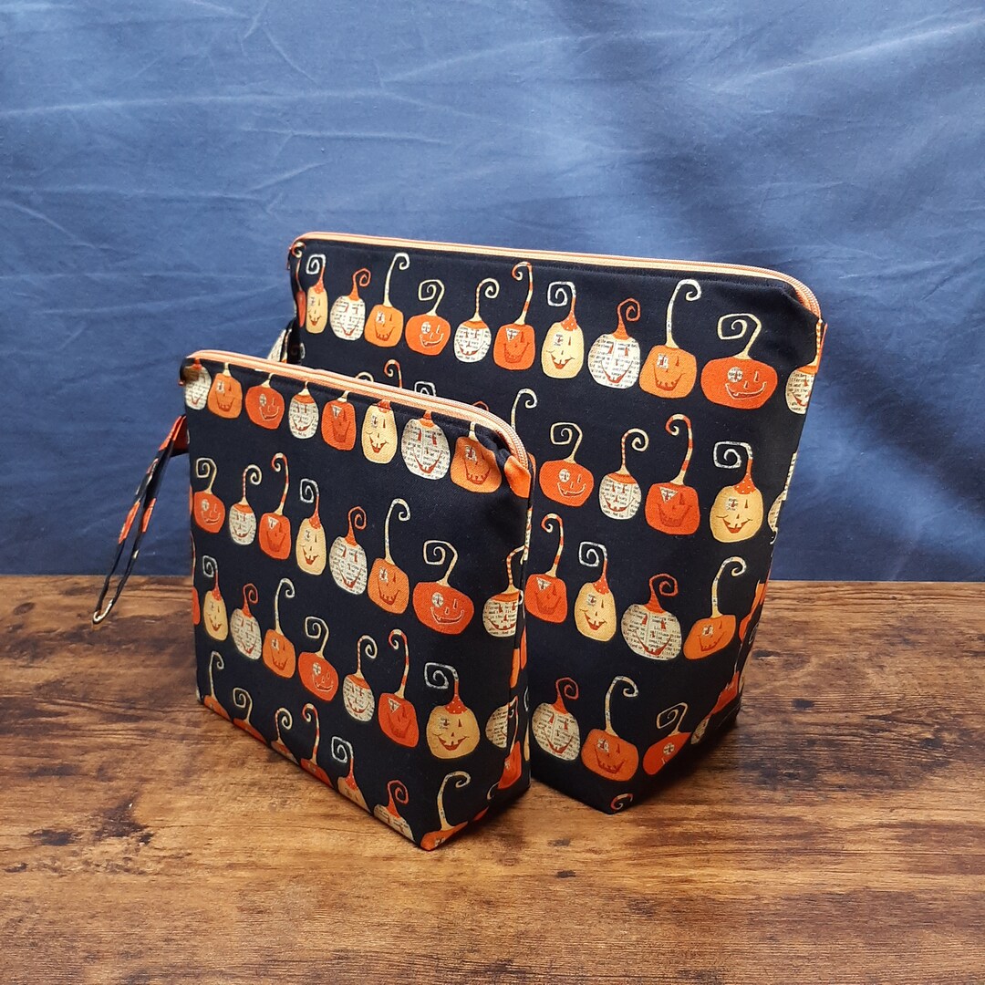 Goofy Pumpkin Project Bag 1-2 Skein or 5-7 Skein Project Bag Wedge Bag ...
