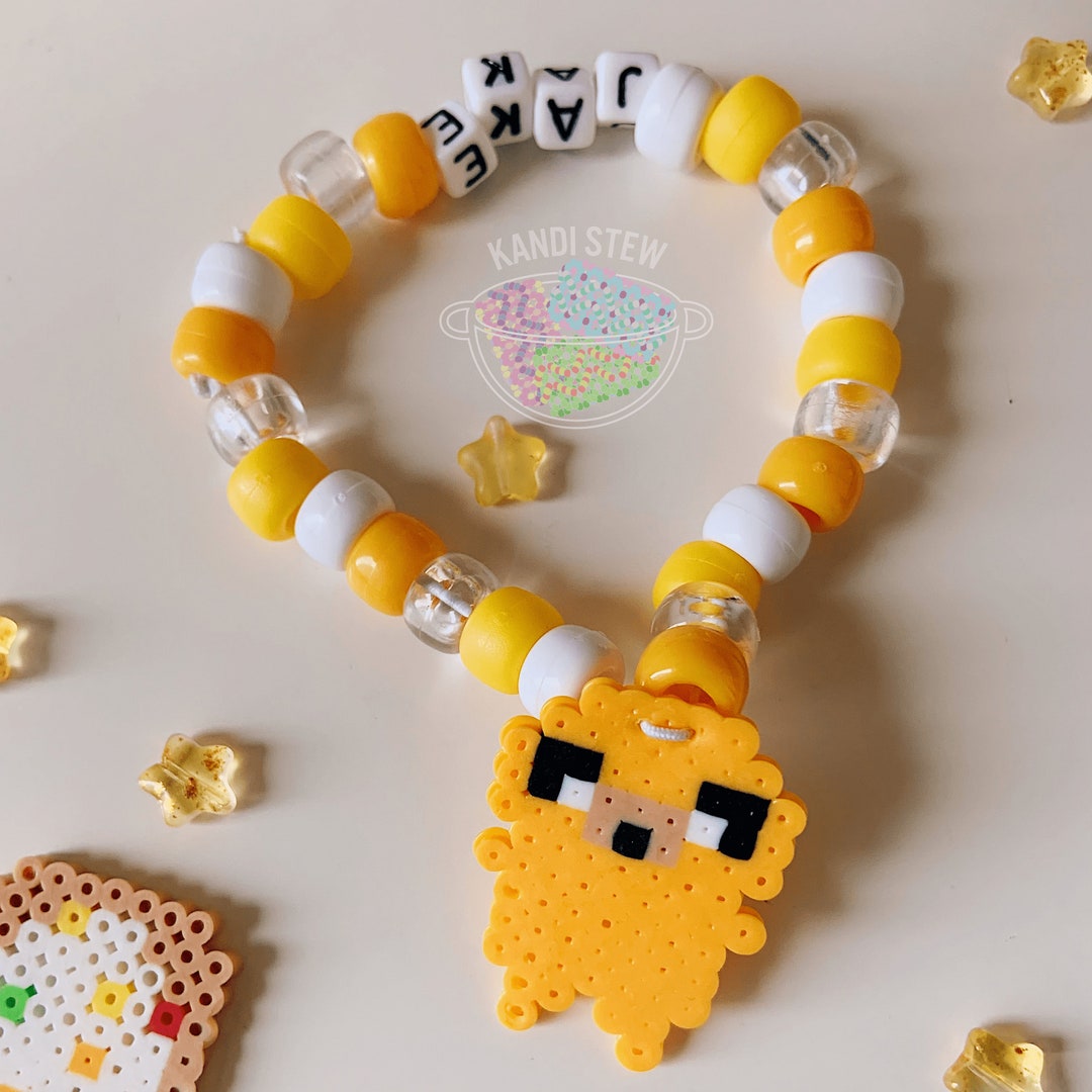 Jake Single Kandi Bracelet, Attached Jake Perler, Adventure Time ...
