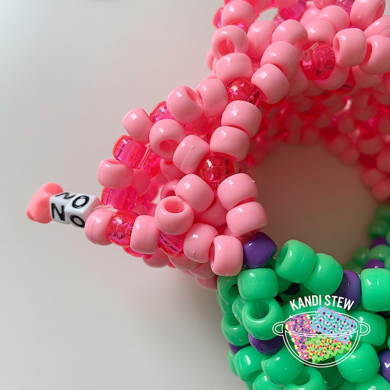 Patrick Star Epic 3D Kandi Cuff Pink Green and Purple 30 - Etsy Canada