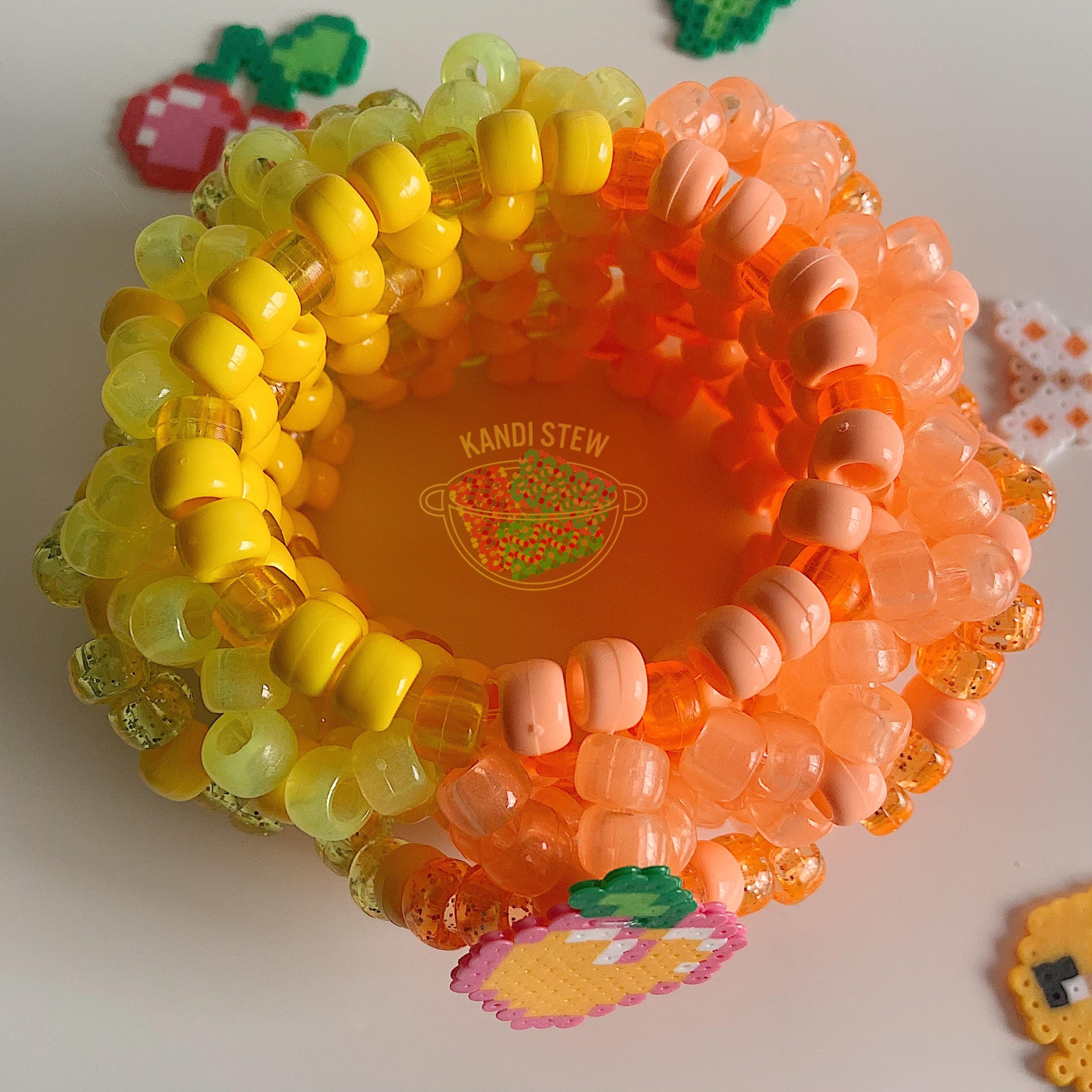 Juicy Peach Epic 3D Kandi Cuff Peach Perler Orange and | Etsy