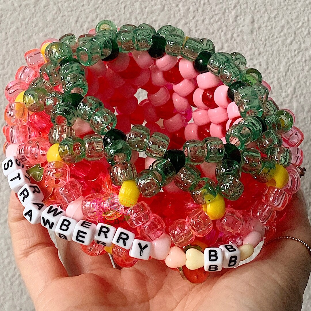 Strawberry Bb, 3D Kandi Cuff, Strawberry Fruit, Cute, Kawaii, 5 ...
