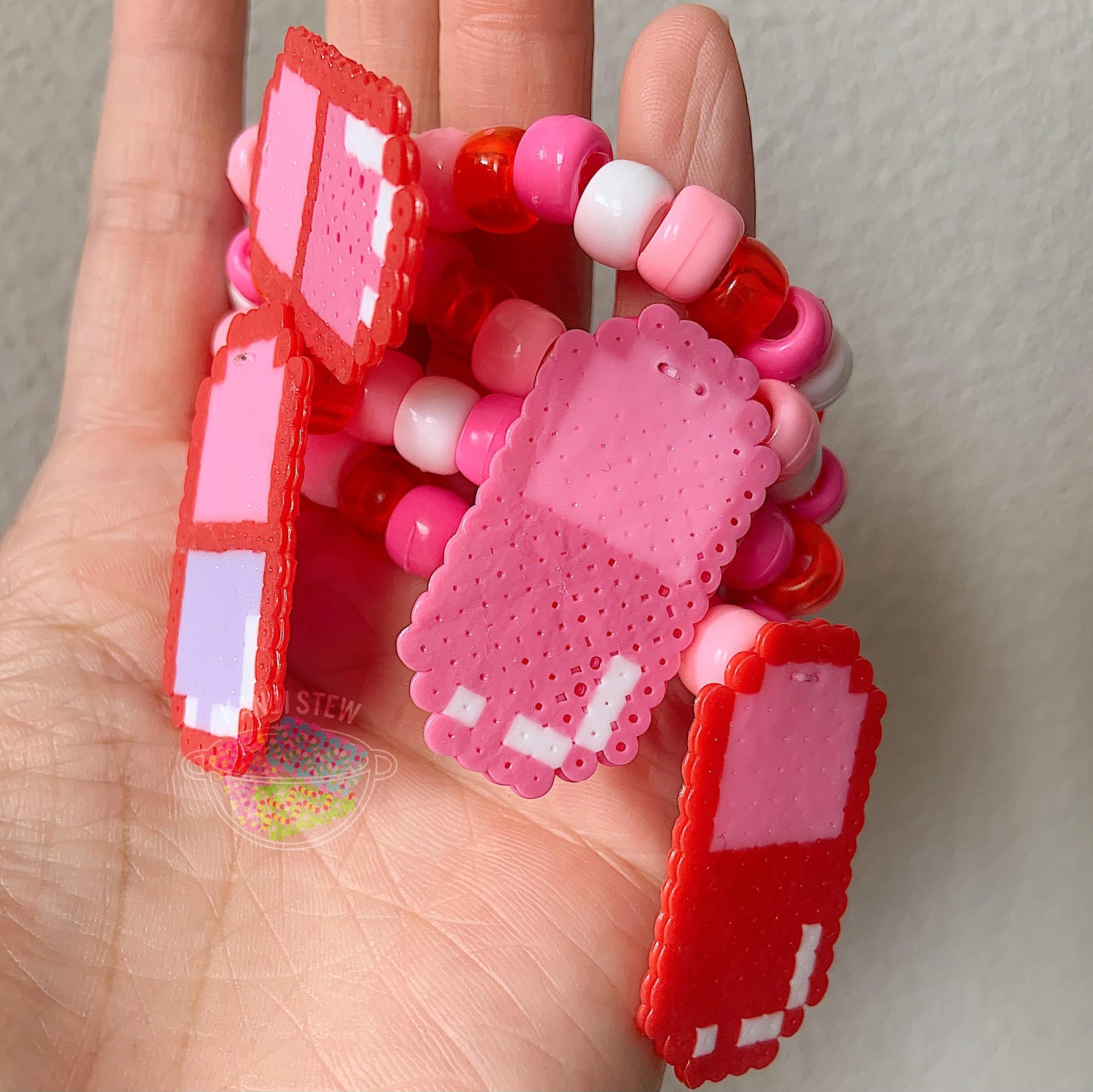 Sugar Pill Kandi Bracelet Attached Sugar Pill Perler | Etsy