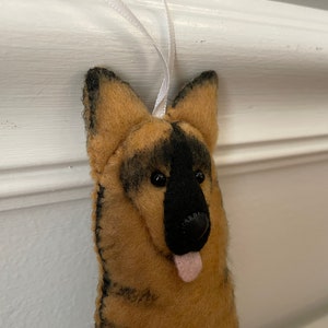 German Shepherd Plush Felt Ornament Christmas Guard Dog Alsatian Wolf ...