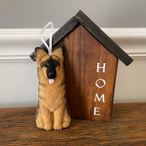 German Shepherd Plush Felt Ornament Christmas Guard Dog Alsatian Wolf ...