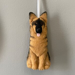 German Shepherd Plush Felt Ornament Christmas Guard Dog Alsatian Wolf ...