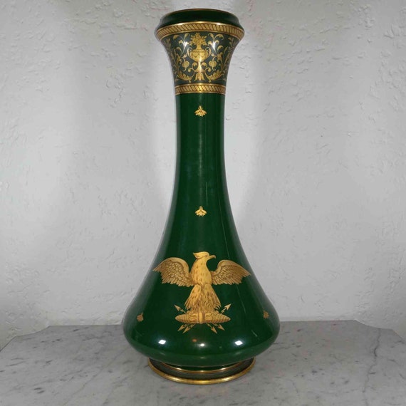 Large 24 Inches French Sevres Empire Napoleon Green Porcelain - Etsy