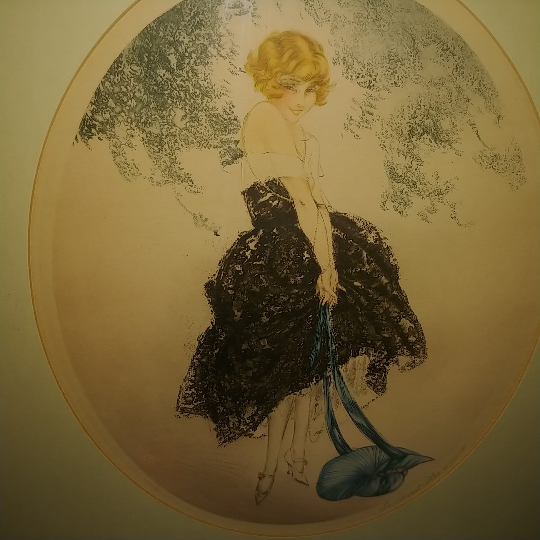 Art Deco period French LOUIS ICART lithograph etching of young | Etsy