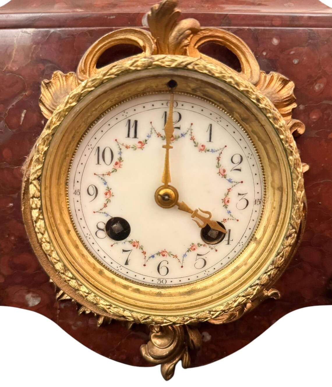 Antique French Marble Bronzed Figural Nymph Cherub Mantle Clock and ...