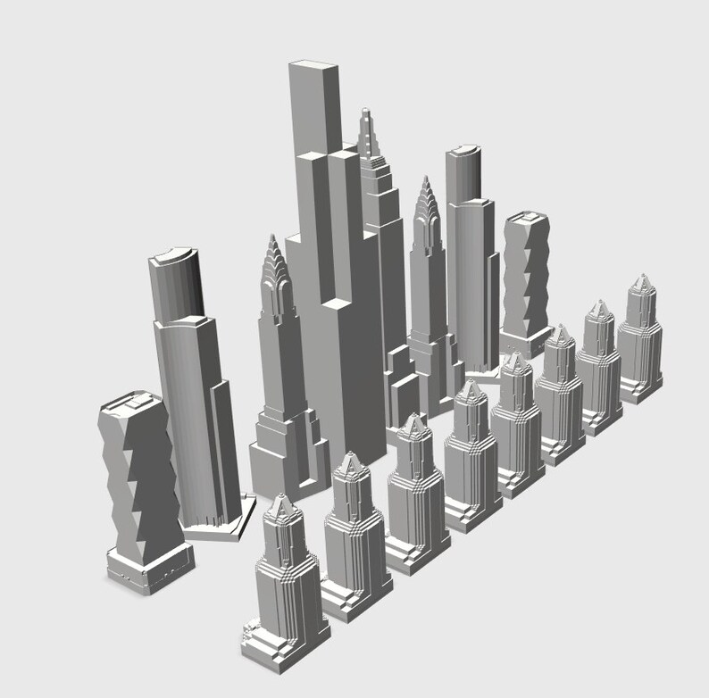 Skyscraper Chess Set // 3D Printed // Custom Building Chess Pieces - Etsy