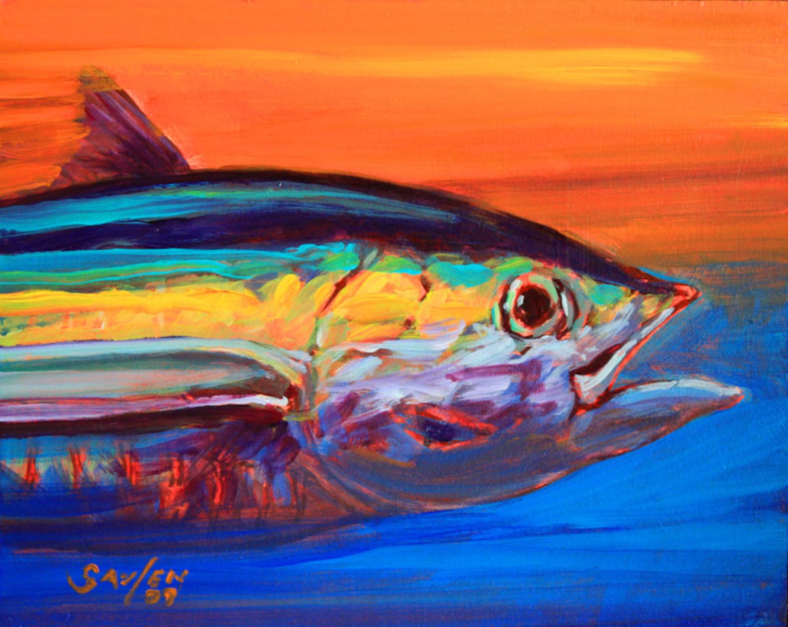 YELLOWFIN Tuna FISH Ceramic Tile - Savlen Sport Fishing Fish Art ...