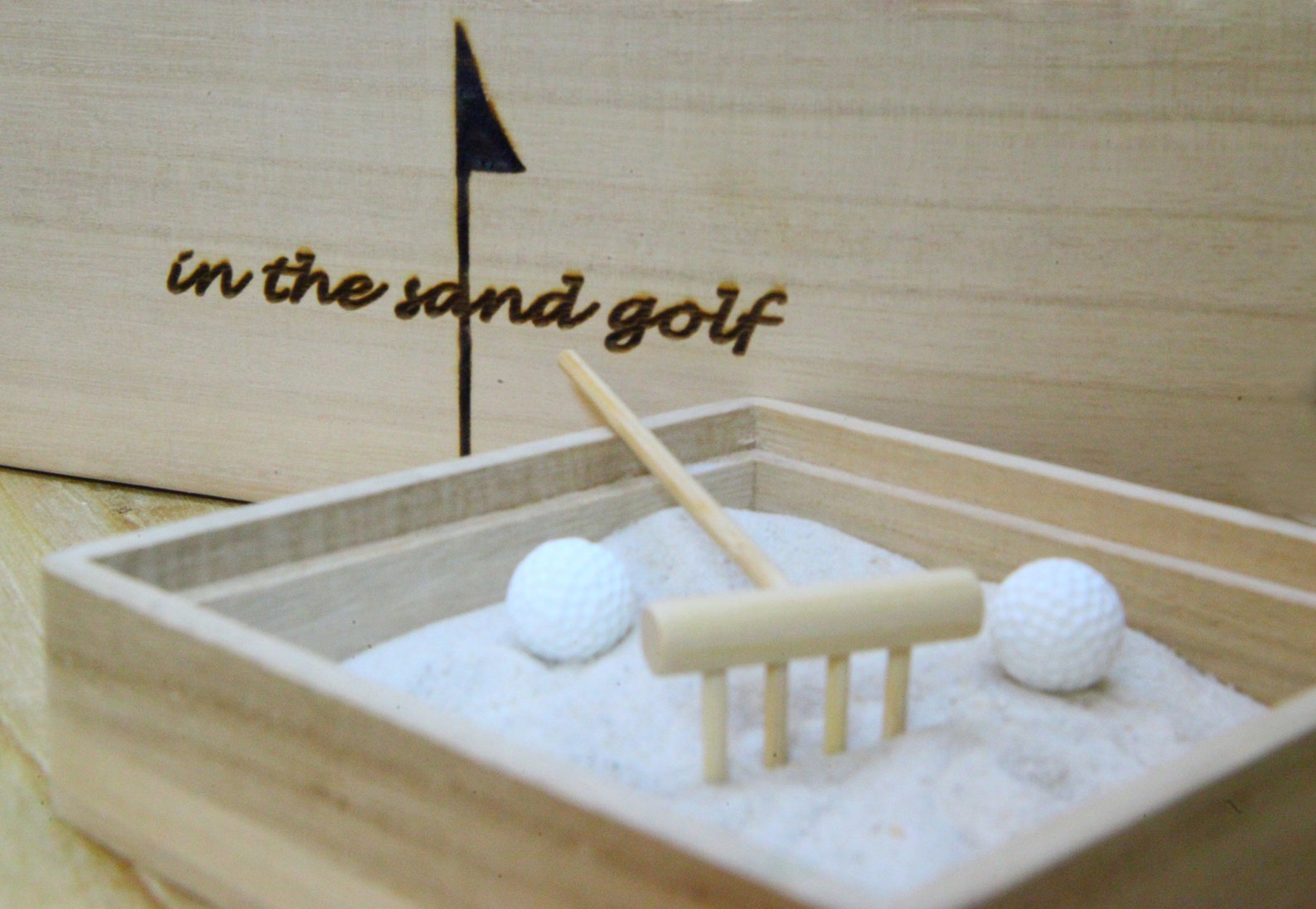 Wood Box Golf Mug Zen Garden - Etsy