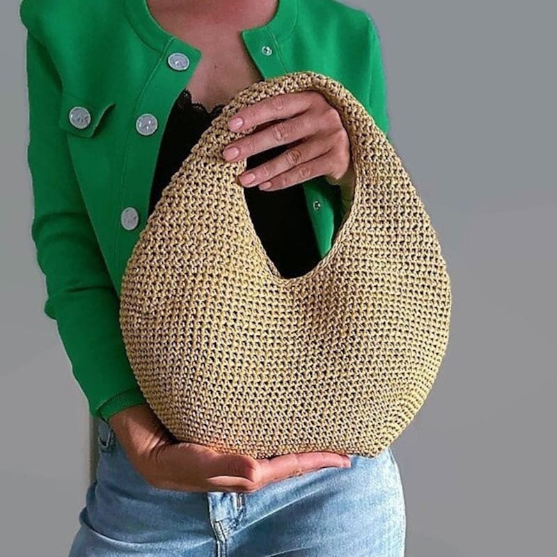 Raffia Shoulder Bag Hobo - Etsy