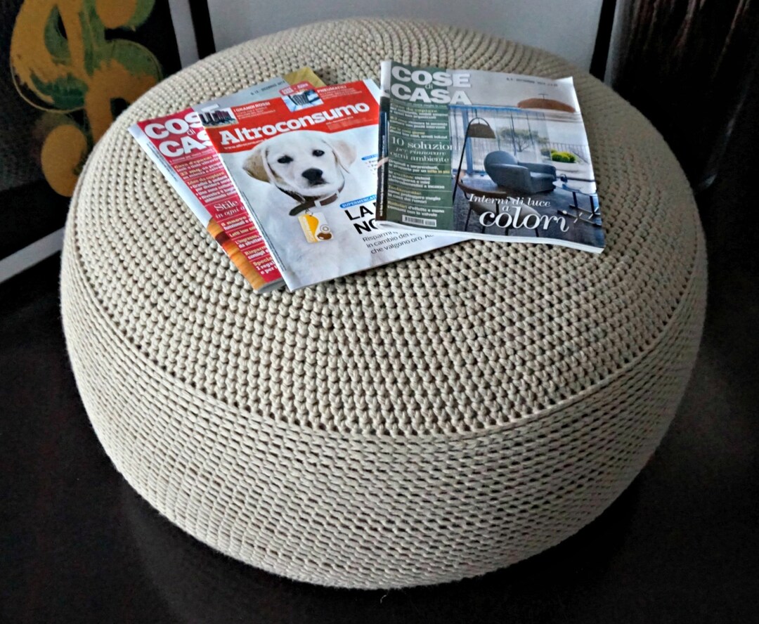CROCHET PATTERN DIY Tutorial Large Crochet Pouf Poof, Ottoman ...