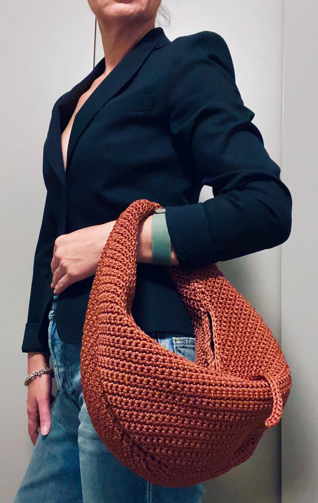 CROCHET PATTERN HOBO Bag Crochet Bag Pattern Wool Bag Crochet Purse ...