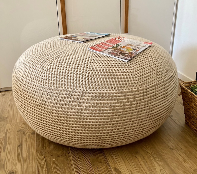 CROCHET PATTERN Super Chunky Giant Pouf Diy Tutorial XL Large Crochet ...