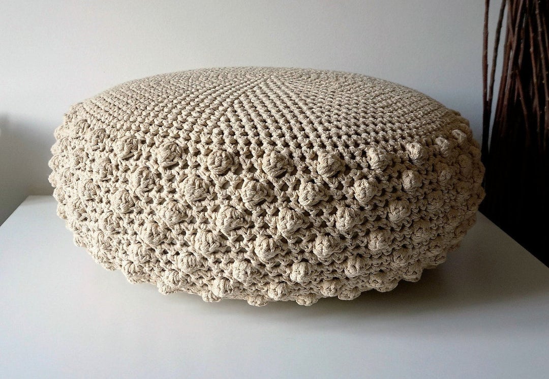 CROCHET PATTERN Crochet Pouf Poof, Ottoman, Footstool, Home Decor ...