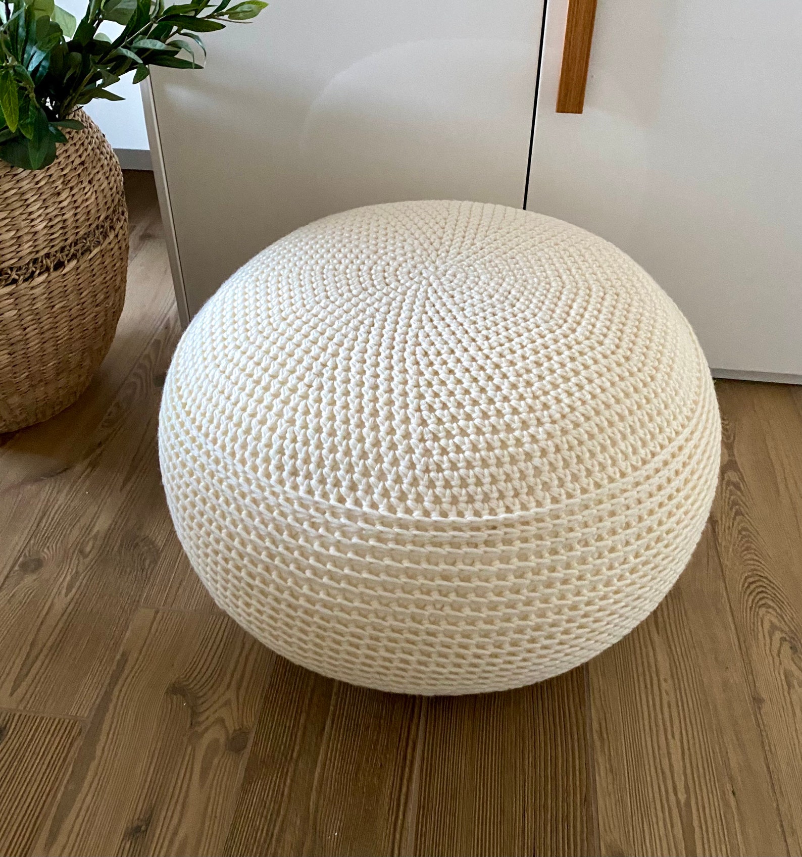 CROCHET PATTERN Diy Tutorial Crochet Pouf Poof, Ottoman, Footstool ...