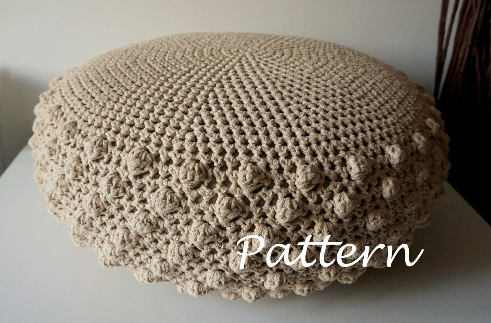 CROCHET PATTERN Crochet Pouf Poof Ottoman Footstool Home | Etsy