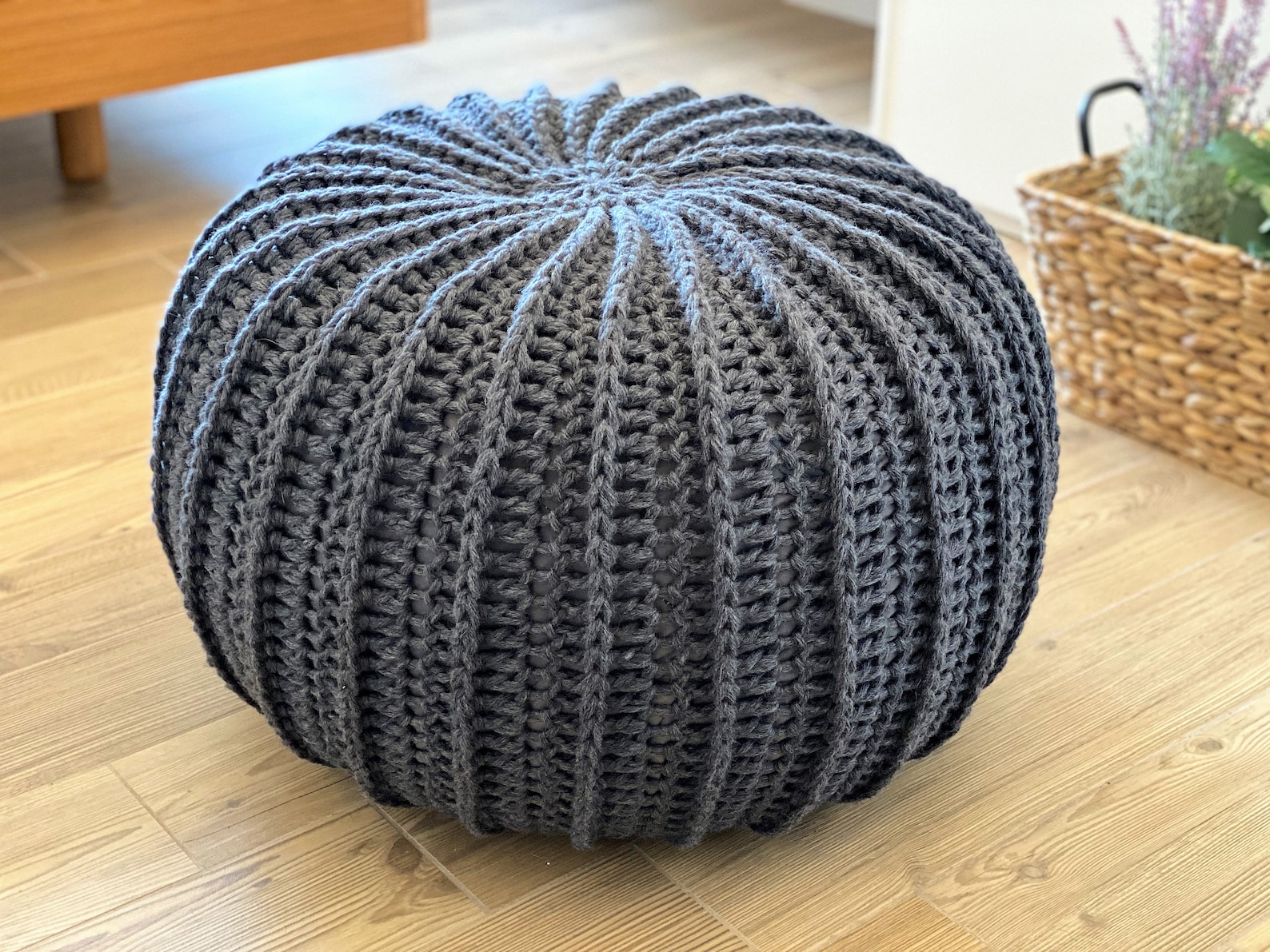 CROCHET PATTERN Super Chunky Crochet Pouf DIY Tutorial Crochet Pouf ...