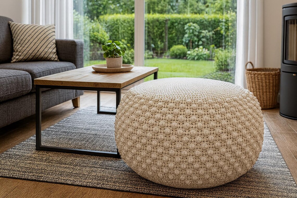 CROCHET PATTERN Diy Tutorial XL Large Crochet Pouf Poof, Ottoman ...