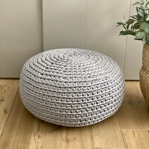 VIDEO TUTORIAL 4 Knitted & Crochet Pouf Floor Cushion - Etsy