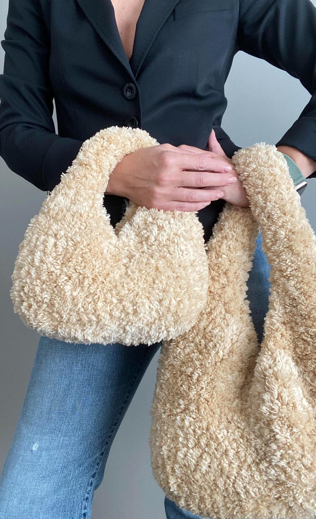 CROCHET PATTERN FURRY Bag Crochet Bag Pattern Tote Pattern Crochet ...