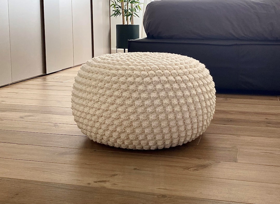 CROCHET PATTERN Simply Chunky Bobbles Pouf Diy Tutorial Crochet Pouf ...
