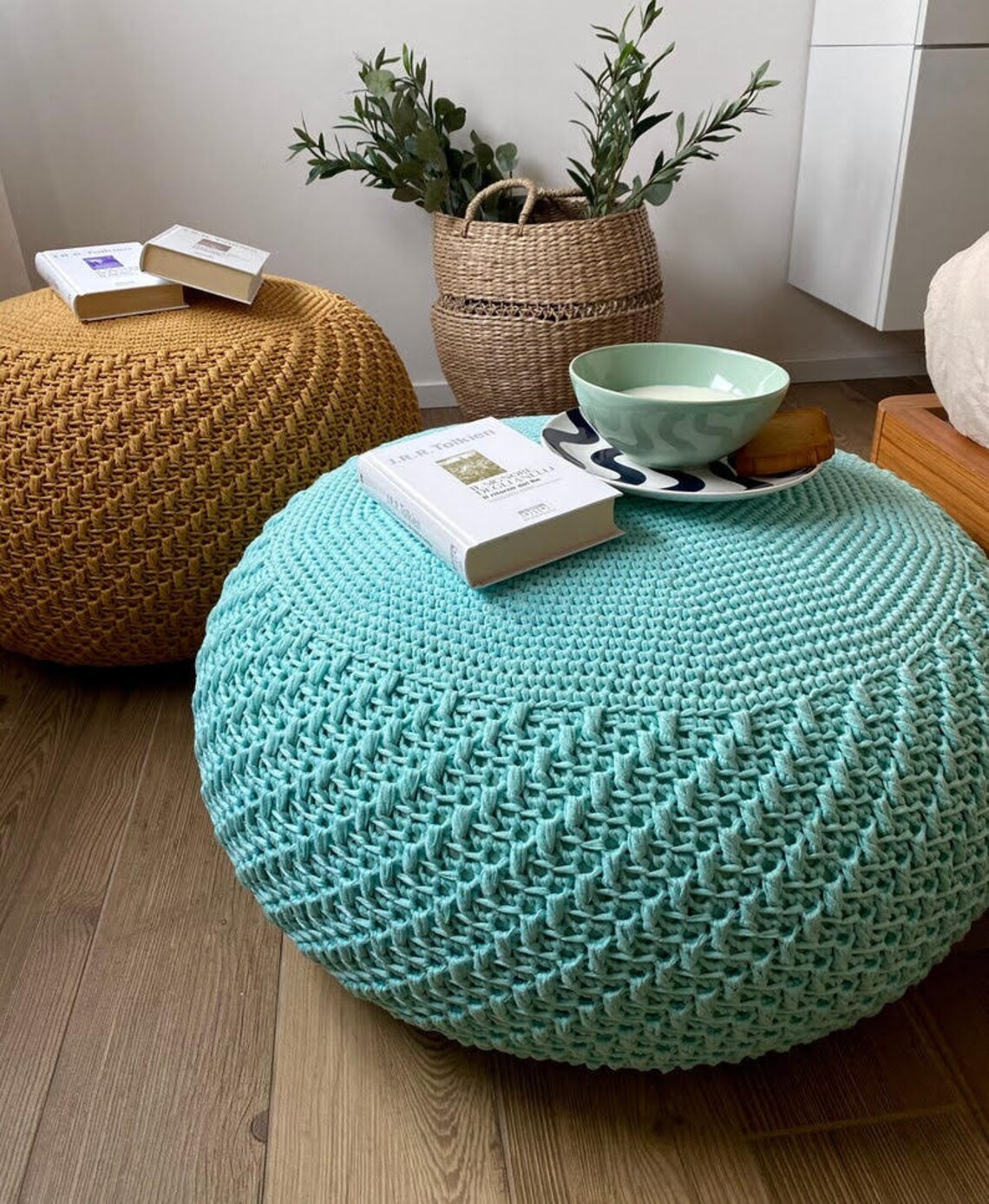 4 CROCHET PATTERNS Crochet Pouf Floor Cushion Patterns & - Etsy