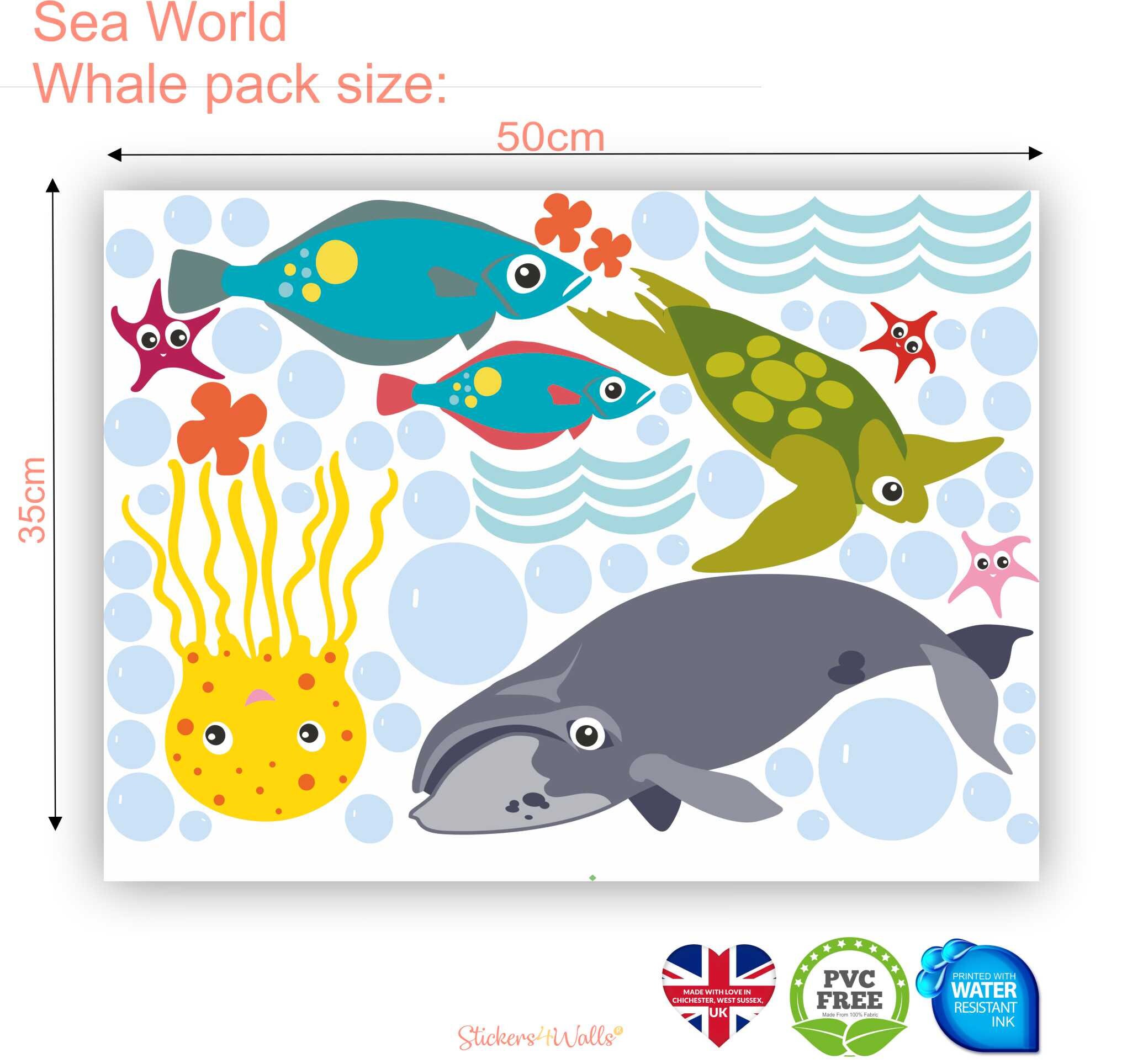 Reusable Fabric Sea World Height Chart Wall Sticker Kids Wall | Etsy