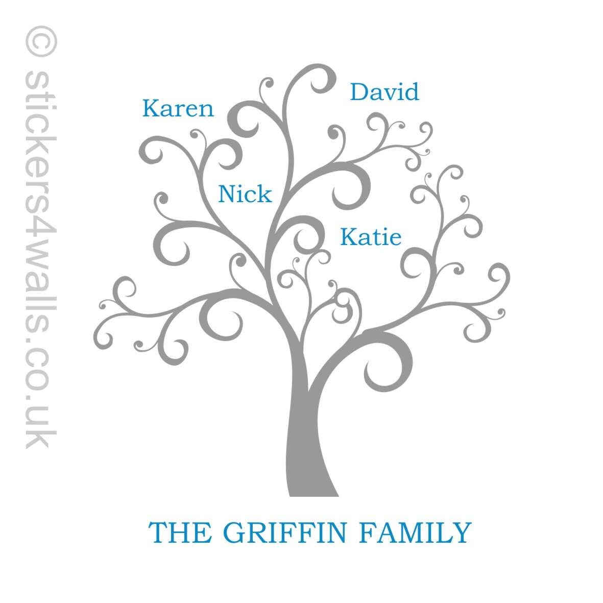 Personalised Family Tree Wall Sticker Custom Made Wall Decal - Etsy UK