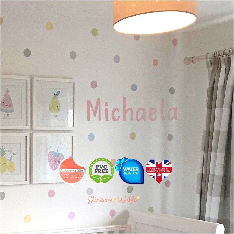 Reusable Personalised Name Fabric Wall Stickers 15cm Height | Etsy